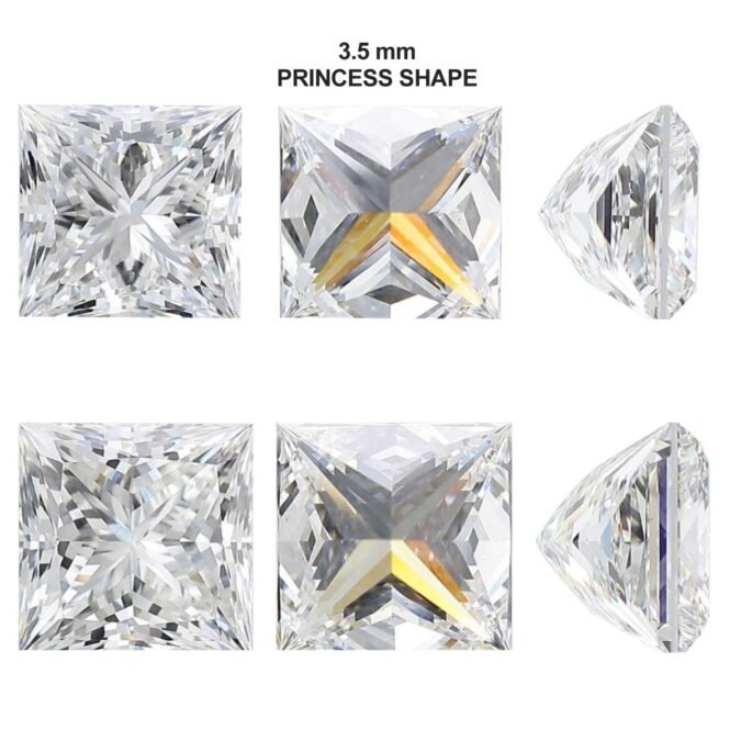 1ct Princess Cut Diamond Total 3.5mm 3 pieces - Solitairekart